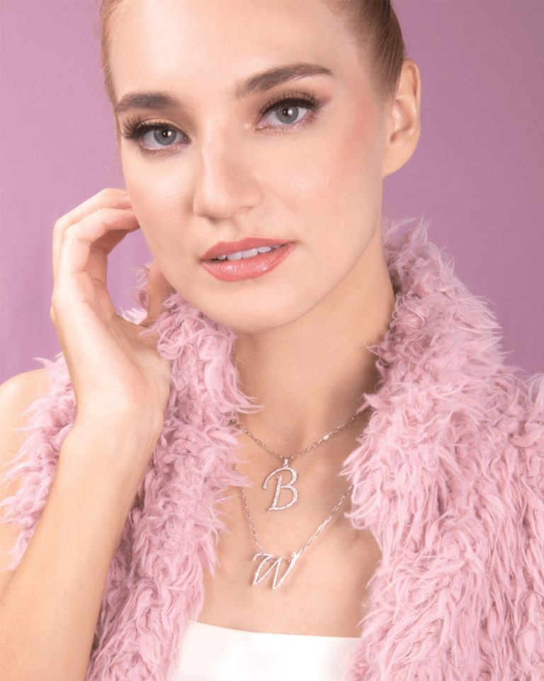 Pavé Diamond Initial Pendant - DiaGold